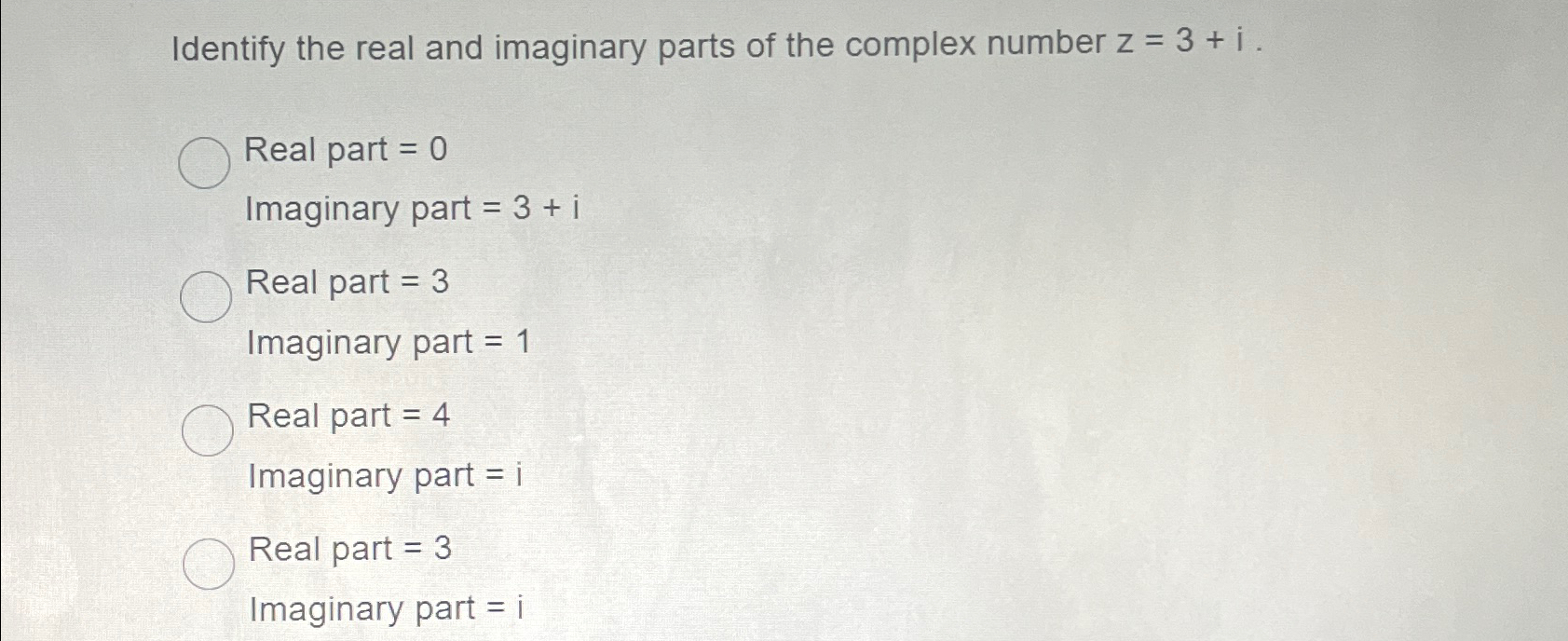 Solved Identify the real and imaginary parts of the complex | Chegg.com
