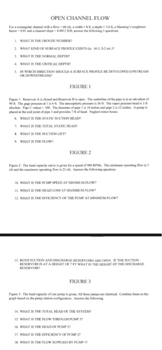 Solved OPEN CHANNEL FLOW Mar For a rectangular channel with | Chegg.com