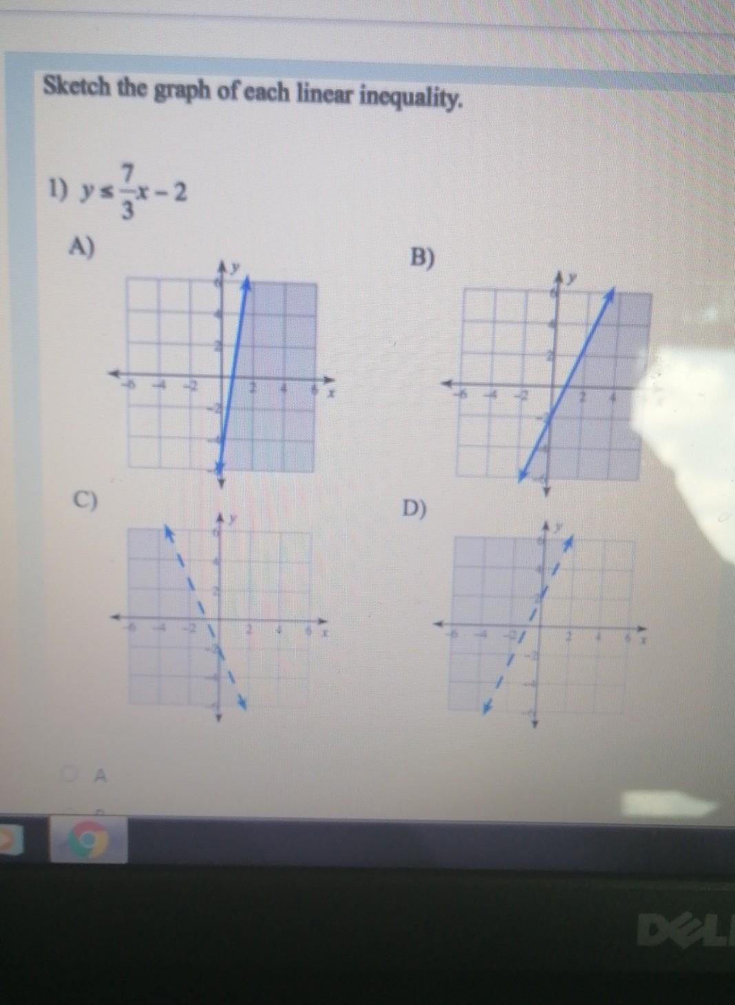 Solved Sketch the graph of each linear inequality. 1) ysx-2 | Chegg.com