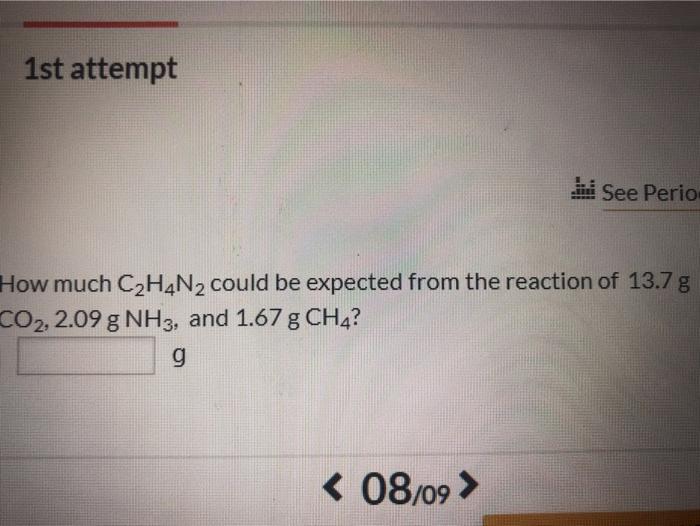 Solved 1st attempt in See Perio How much C2H4N2 could be | Chegg.com