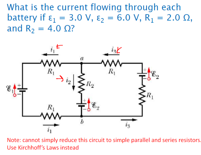 Solved What is the current flowing through eachbattery if | Chegg.com