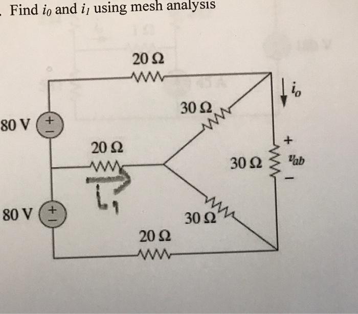 Solved Find i0 and i1 using mesh analysis | Chegg.com