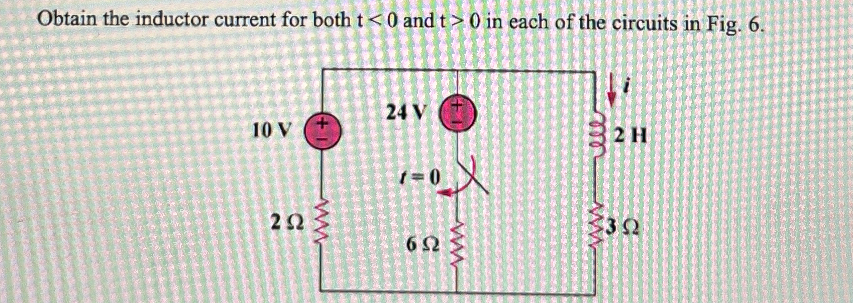Solved Obtain the inductor current for both t 0 ﻿in | Chegg.com