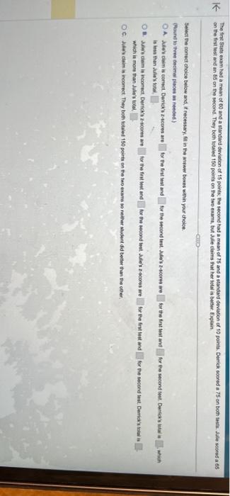 Solved on the frat lest and an 85 on the secons. They both | Chegg.com