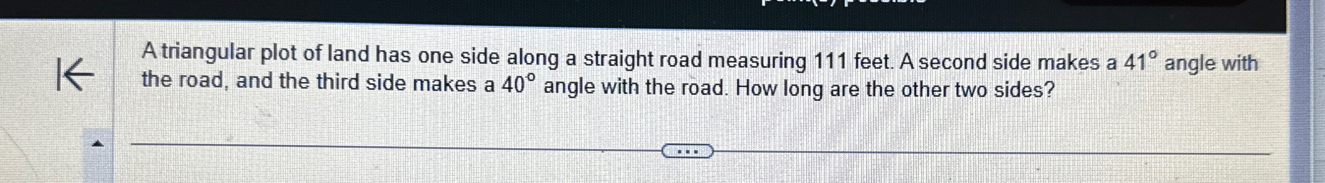Solved A triangular plot of land has one side along a | Chegg.com