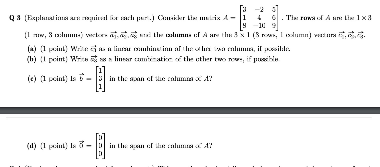 Solved Q 3 (Explanations are required for each part.) | Chegg.com