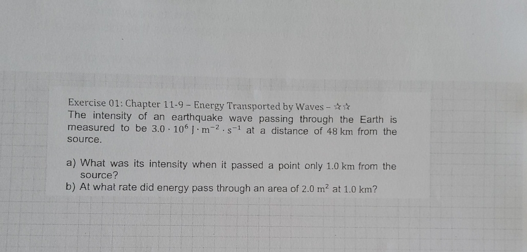 Solved Exercise 01: Chapter 11-9 - ﻿Energy Transported by | Chegg.com