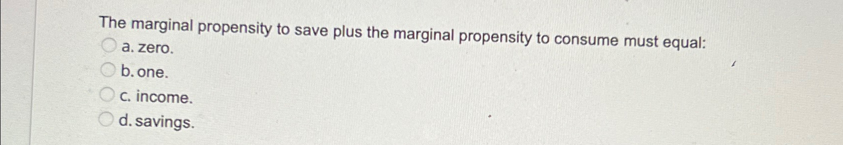 Solved The marginal propensity to save plus the marginal | Chegg.com