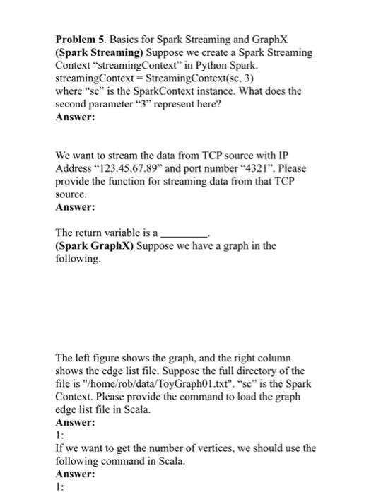 Problem 5 Basics For Spark Streaming And Graphx 