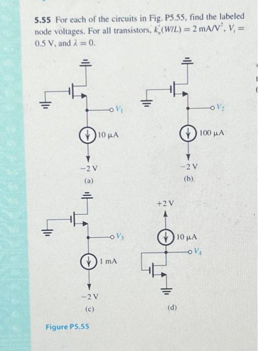 Solved 5.55 For each of the circuits in Fig. P5.55, find the | Chegg.com