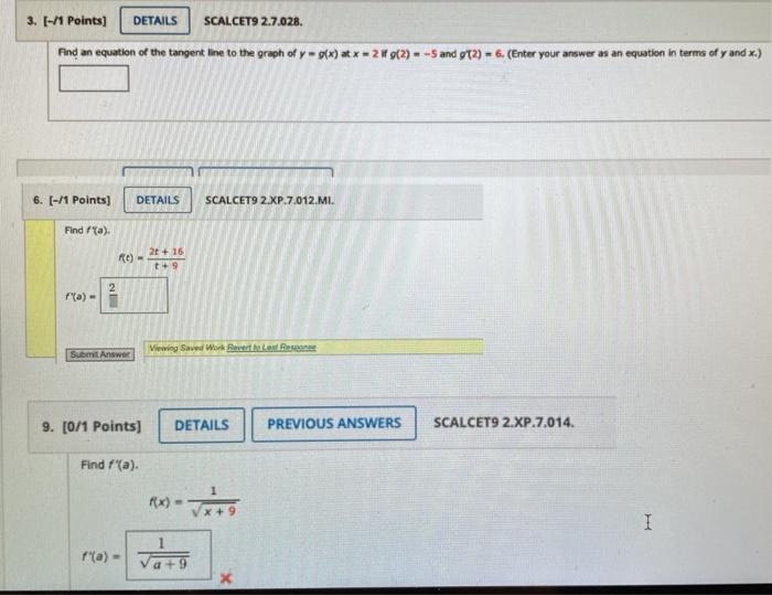 Solved 3. 1-/1 Points) DETAILS SCALCET9 2.7.028. Find an | Chegg.com Solved 3. 1-/1 Points) DETAILS SCALCET9 2.7.028. Find an | Chegg.com