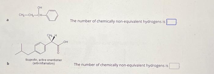 Solved How many kinds of chemically non-equivalent hydrogens | Chegg.com