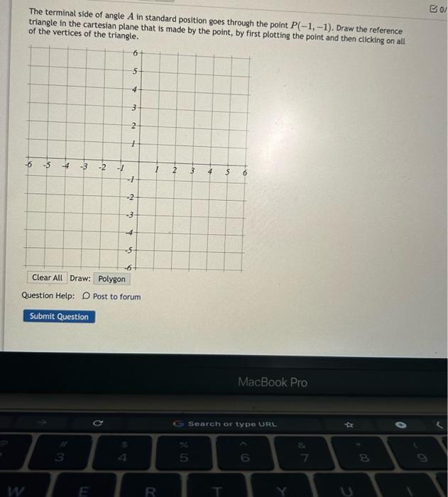 Solved The terminal side of angle A in standard position | Chegg.com