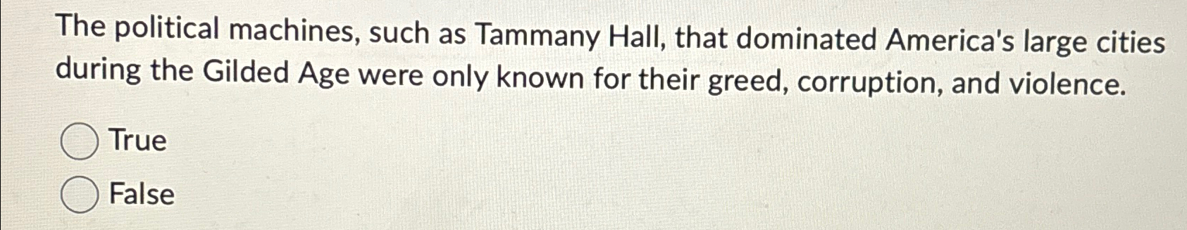 Solved The political machines, such as Tammany Hall, that | Chegg.com