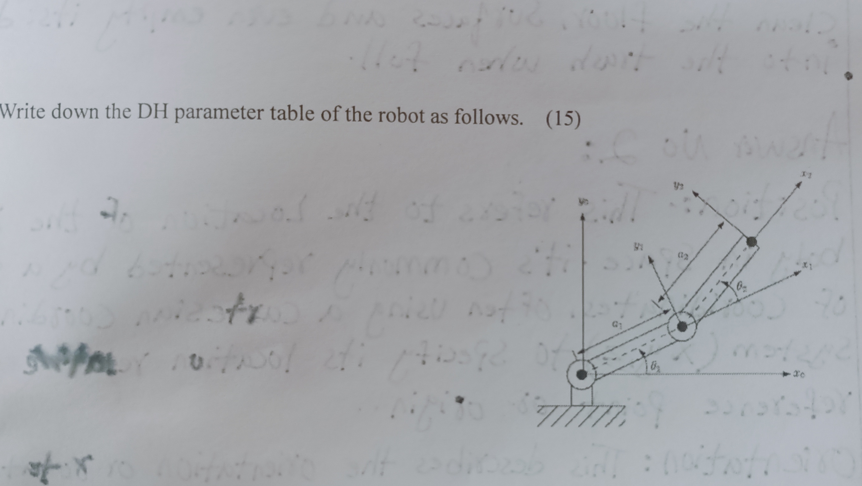 Solved Write down the DH parameter table of the robot as | Chegg.com