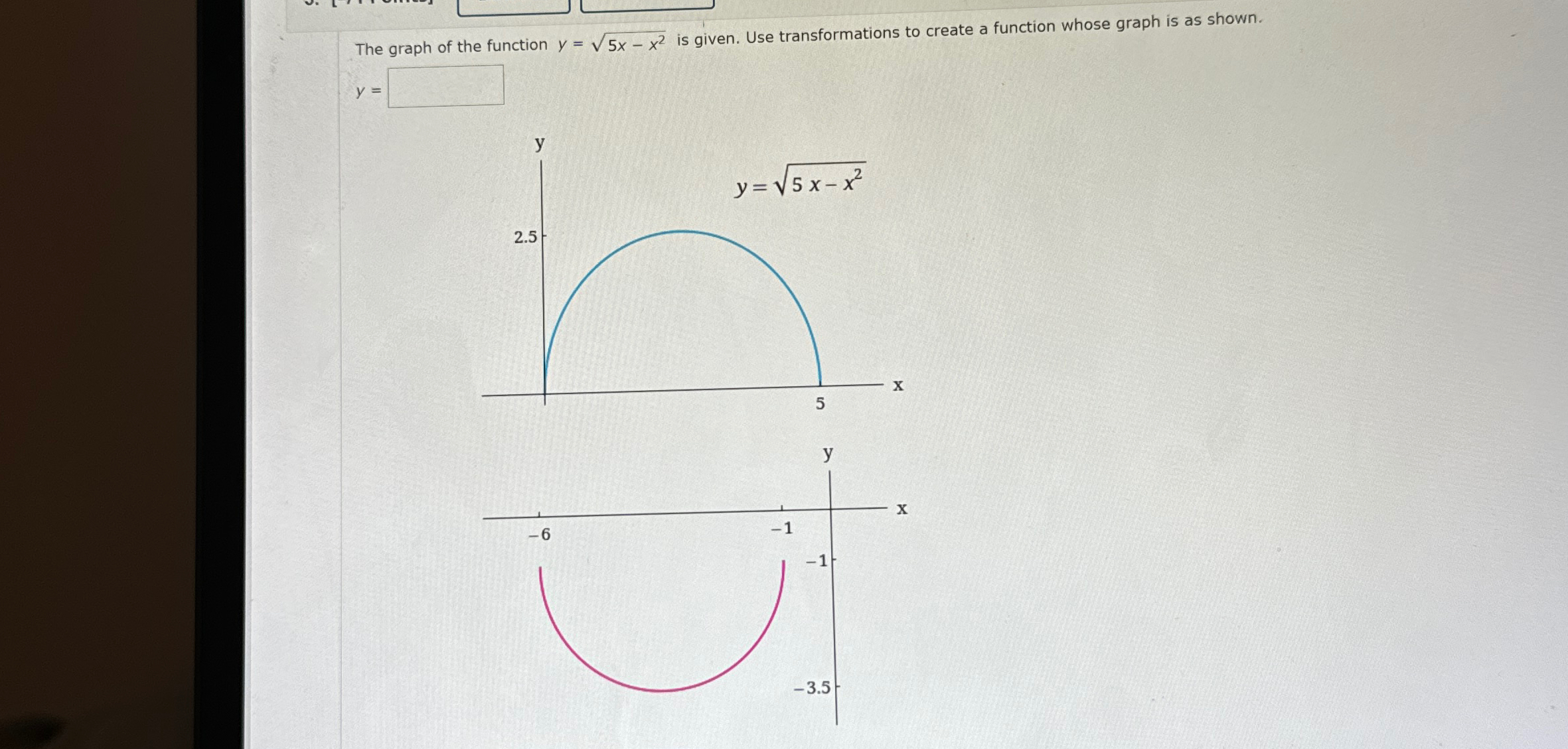 Solved The graph of the function y=5x-x22 ﻿is given. Use | Chegg.com