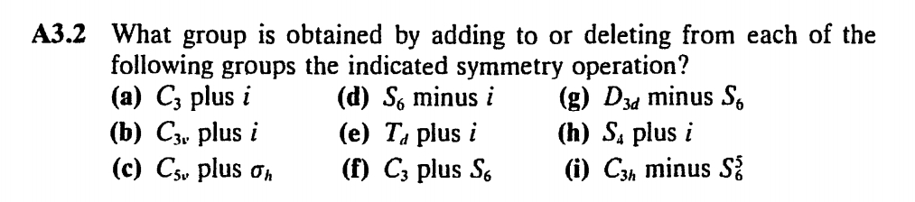 A3.2 ﻿What group is obtained by adding to or deleting | Chegg.com