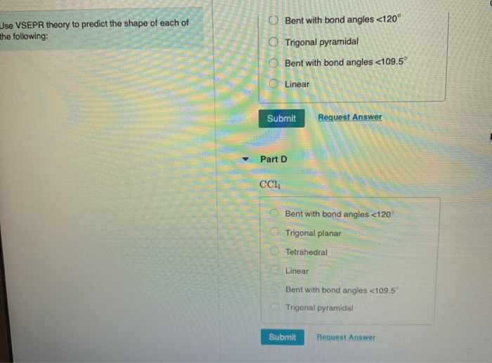 Solved 2 Use VSEPR theory to predict the shape of each of | Chegg.com