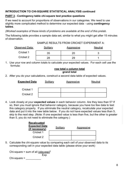 BIOL 130 NAME Part 1 CRICKET BEHAVIOR PRELAB - | Chegg.com