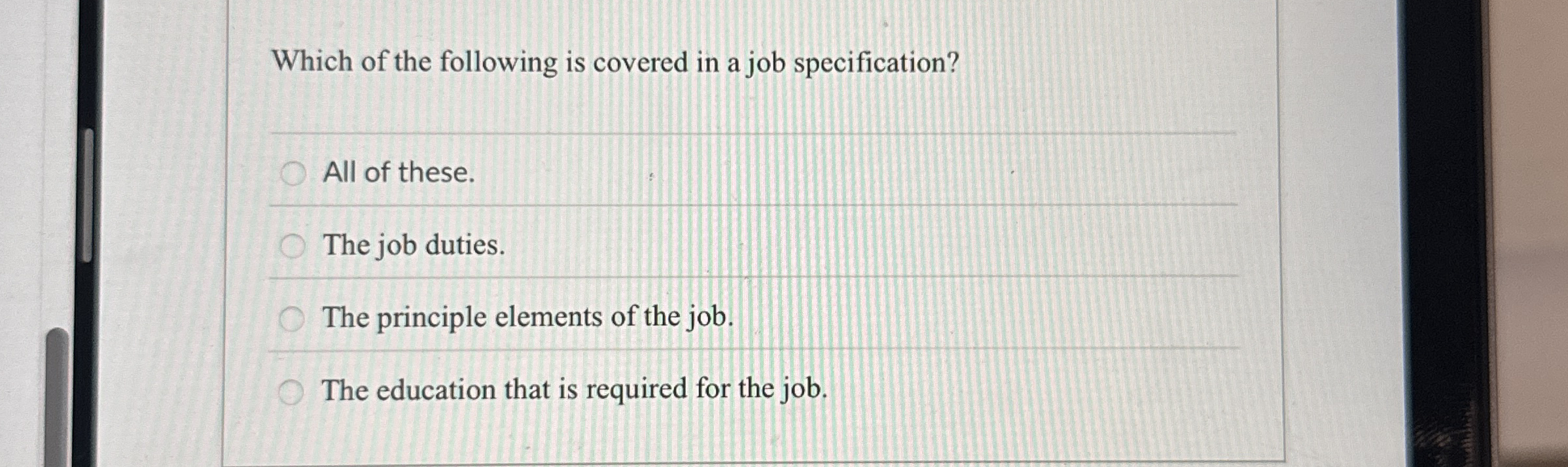 Solved Which of the following is covered in a job | Chegg.com
