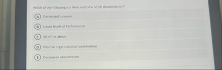 Which of the following is a likely outcome of job | Chegg.com