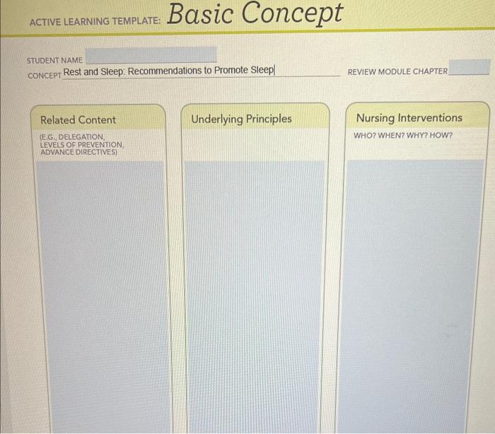 Solved active learning template: Basic Concept STUDENT NAME | Chegg.com