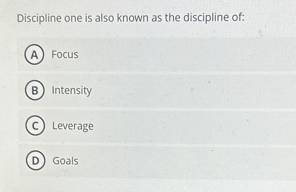 Solved Discipline one is also known as the discipline | Chegg.com