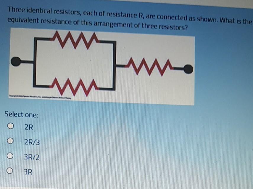 Solved Three identical resistors, each of resistance R, are | Chegg.com