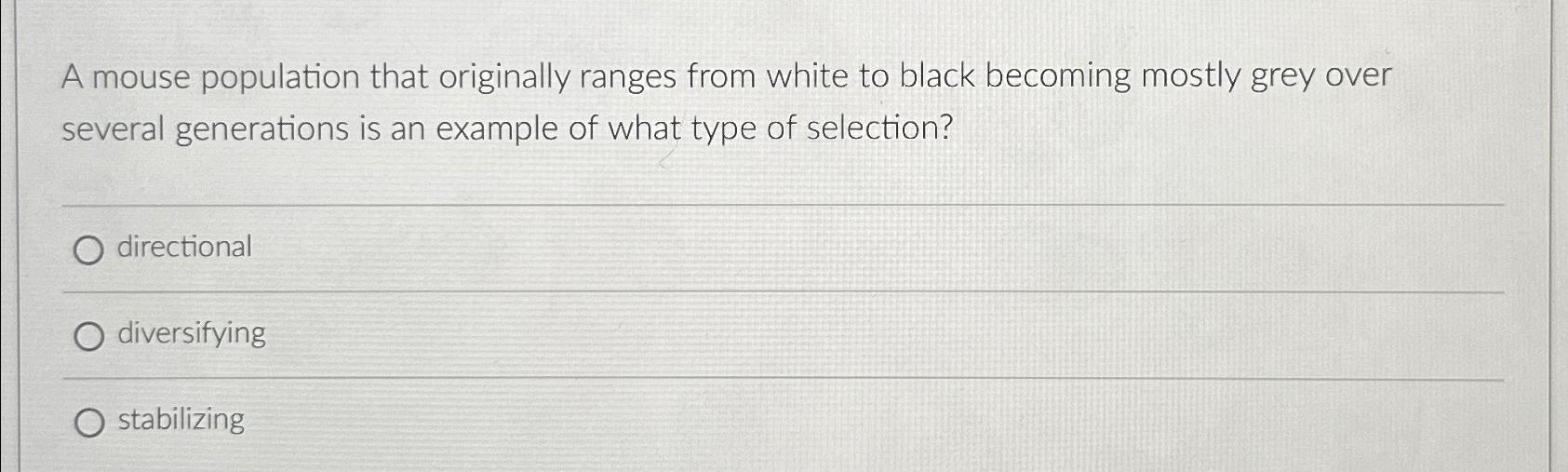 Solved A mouse population that originally ranges from white | Chegg.com