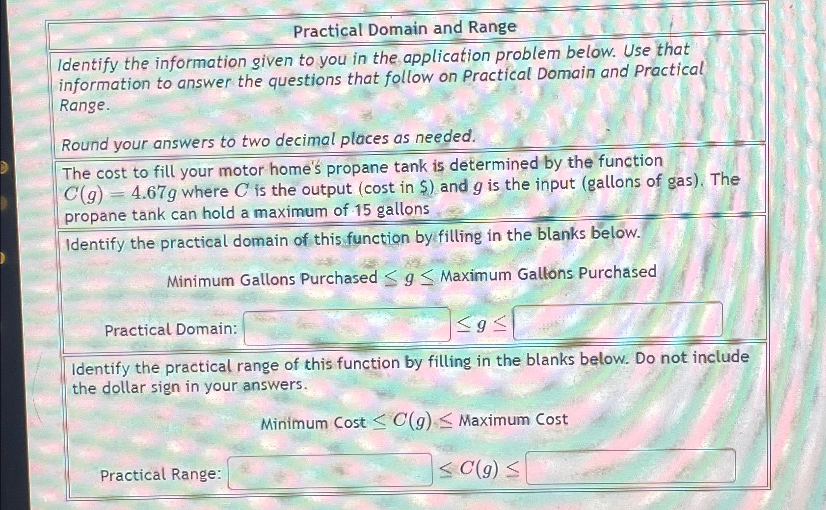 Solved Practical Domain And Rangeidentify The Information