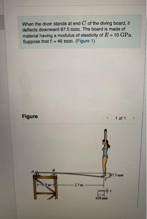 Solved When the diver stands at end of the diving board, it | Chegg.com