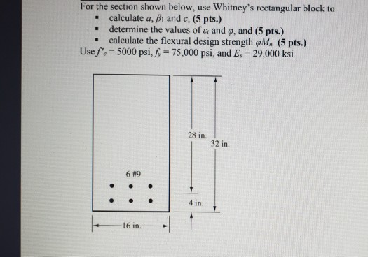 Solved For the section shown below, use Whitney's | Chegg.com