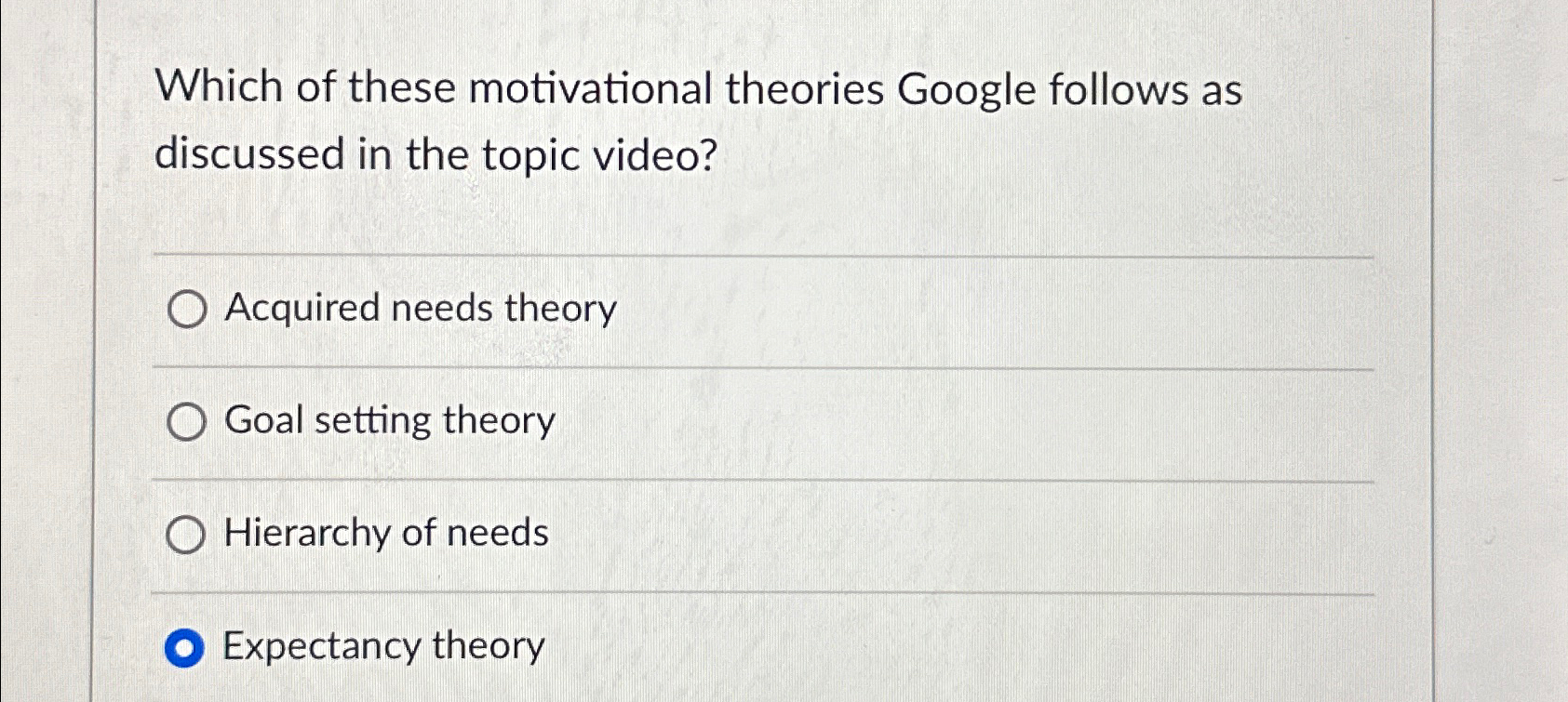 Solved Which of these motivational theories Google follows | Chegg.com