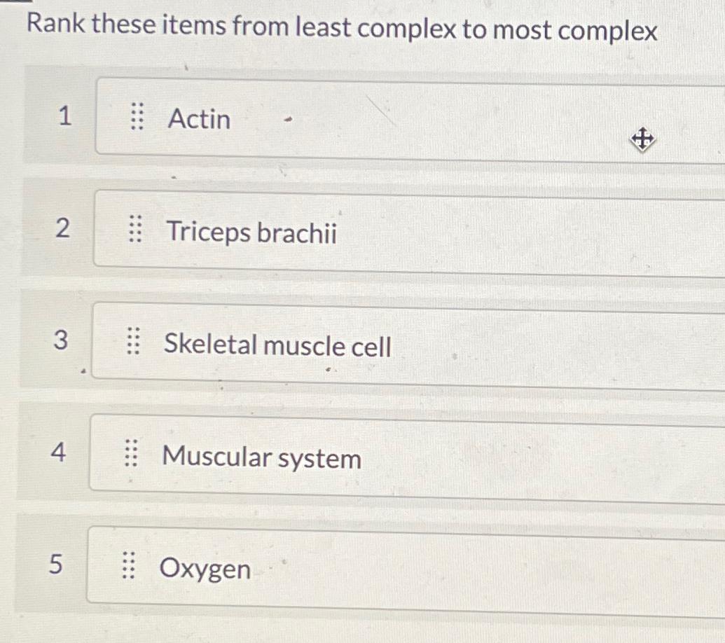 Solved Rank these items from least complex to most | Chegg.com