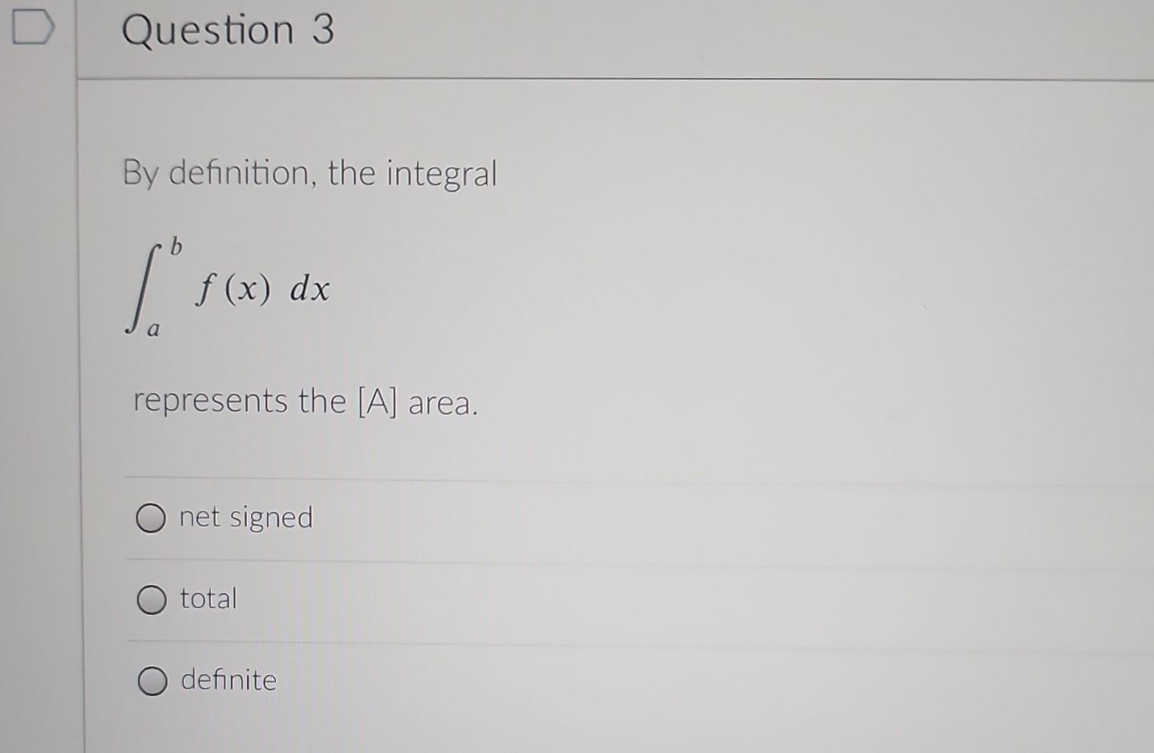 Solved For net signed area, the regions where the function | Chegg.com