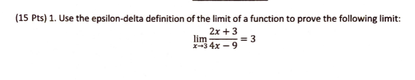 Solved Use the epsilon-delta definition of the limit of a | Chegg.com