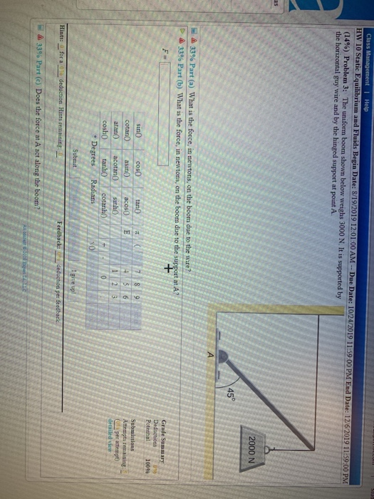 Solved Class Management | Help HW 10 Static Equilibrium and | Chegg.com