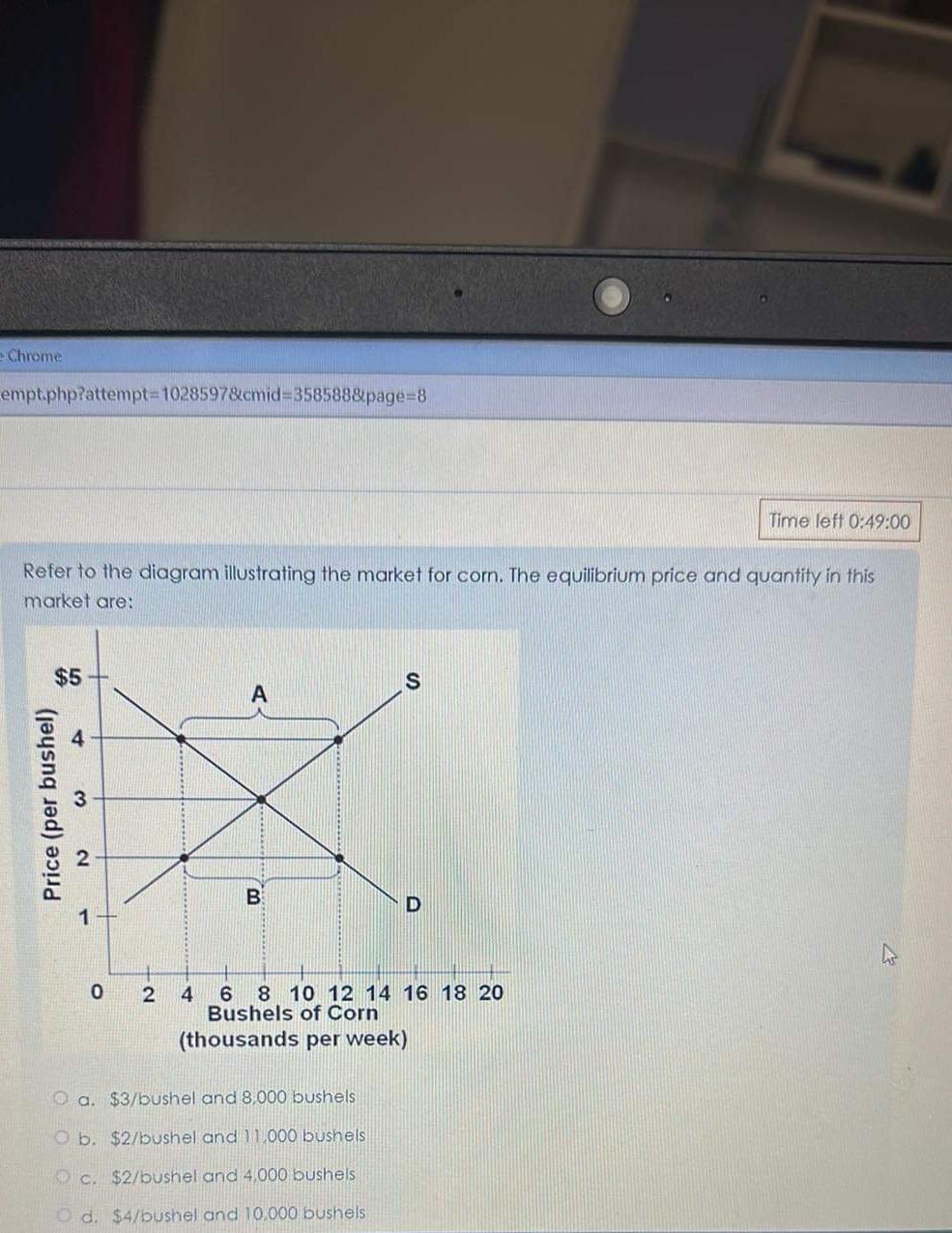 Solved Time left 0:49:00Refer to the diagram illustrating | Chegg.com