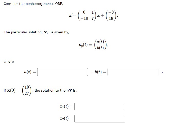 Solved Consider the nonhomogeneous | Chegg.com