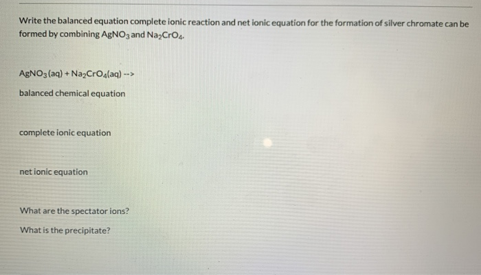 Solved Write the balanced equation complete ionic reaction | Chegg.com