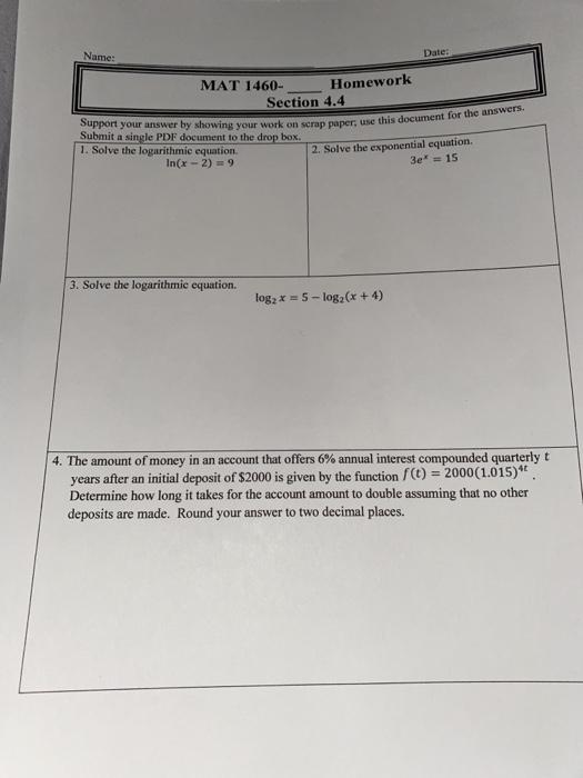 Solved Name: Date: MAT 1460- Homework Section 4.4 Support | Chegg.com Solved Name: Date: MAT 1460- Homework Section 4.4 Support | Chegg.com