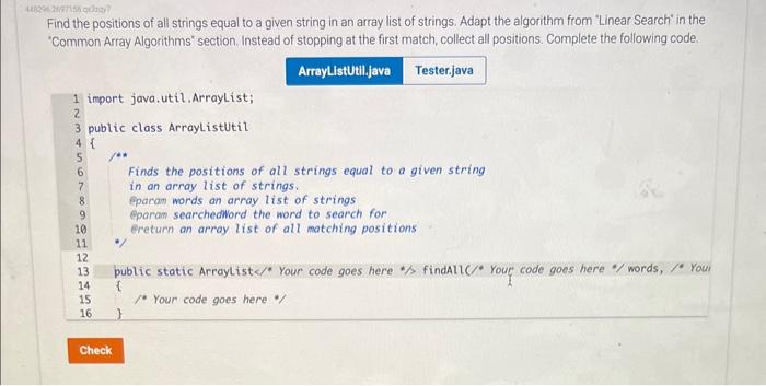 Solved Find The Positions Of All Strings Equal To A Given