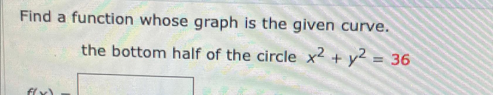 Solved Find a function whose graph is the given curve. the | Chegg.com