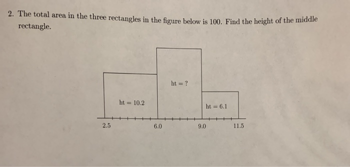 Solved 2. The total area in the three rectangles in the | Chegg.com