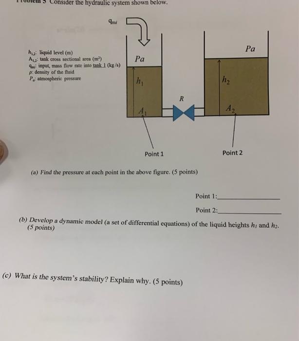 Solved (a) Find the pressure at each point in the above | Chegg.com
