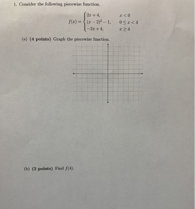 Solved 1. Consider the following piecewise function. 2.1 + | Chegg.com