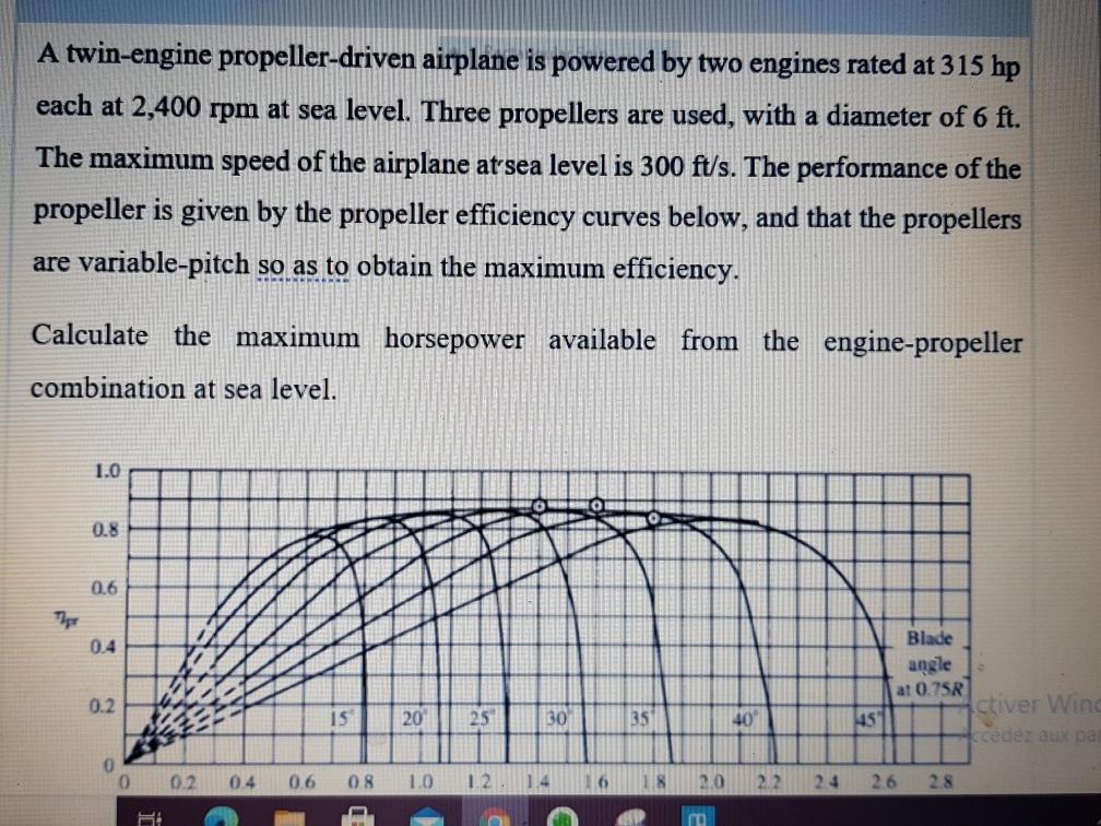 Solved A twin-engine propeller-driven airplane is powered by | Chegg.com