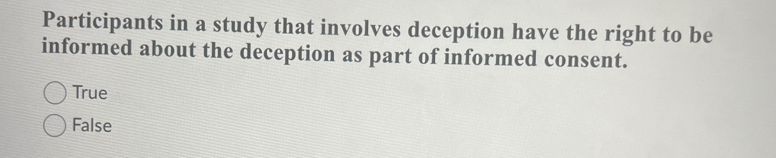 Solved Participants in a study that involves deception have | Chegg.com
