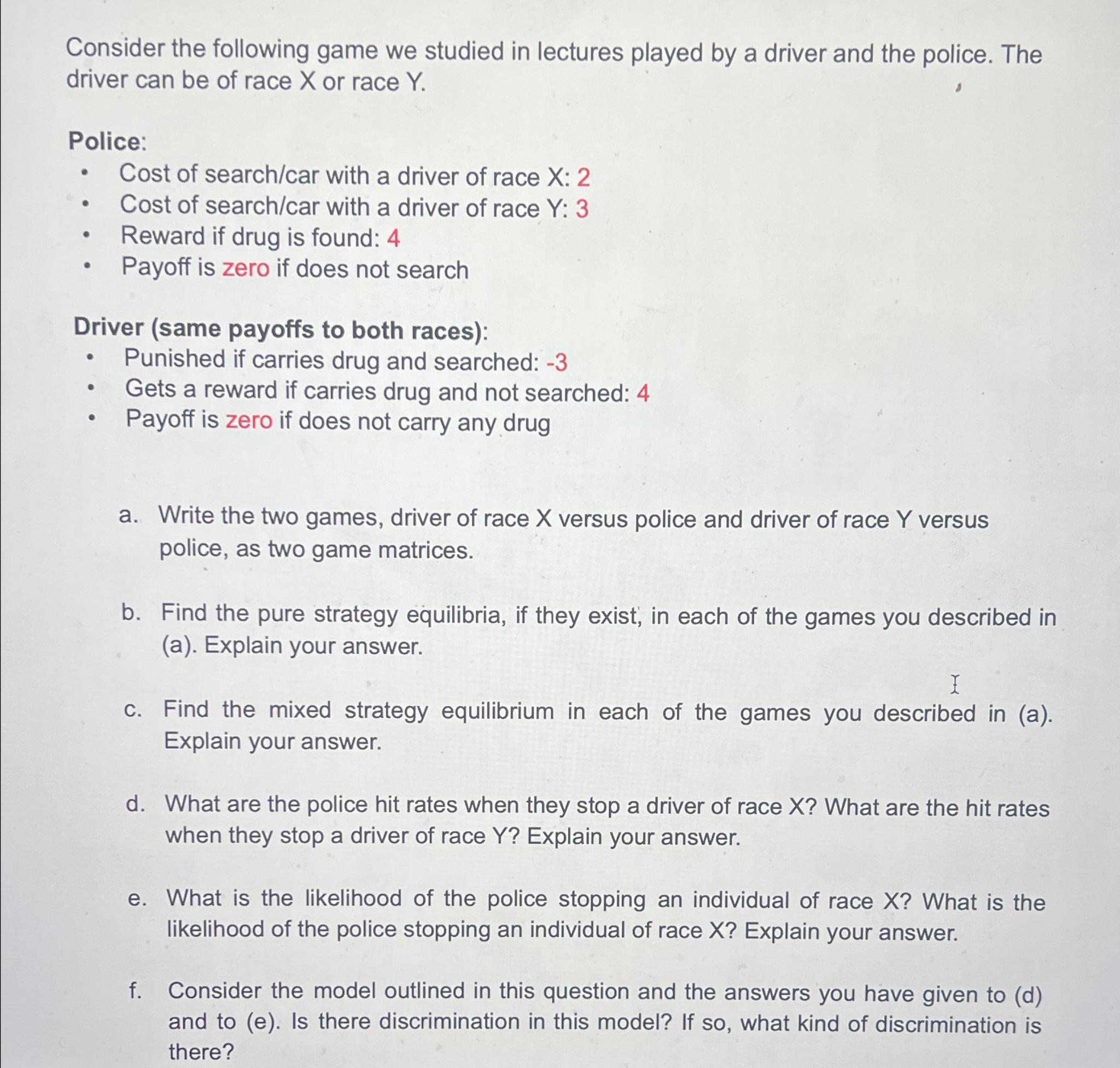 Solved Consider the following game we studied in lectures | Chegg.com