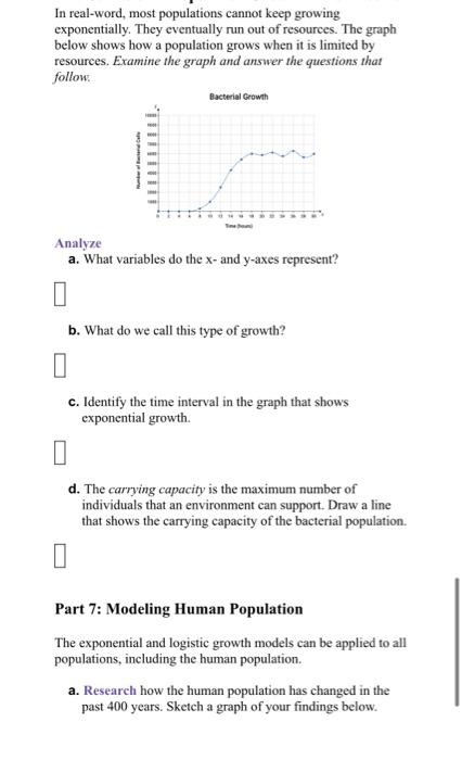Solved Modeling Population Growth Follow the instructions to | Chegg.com